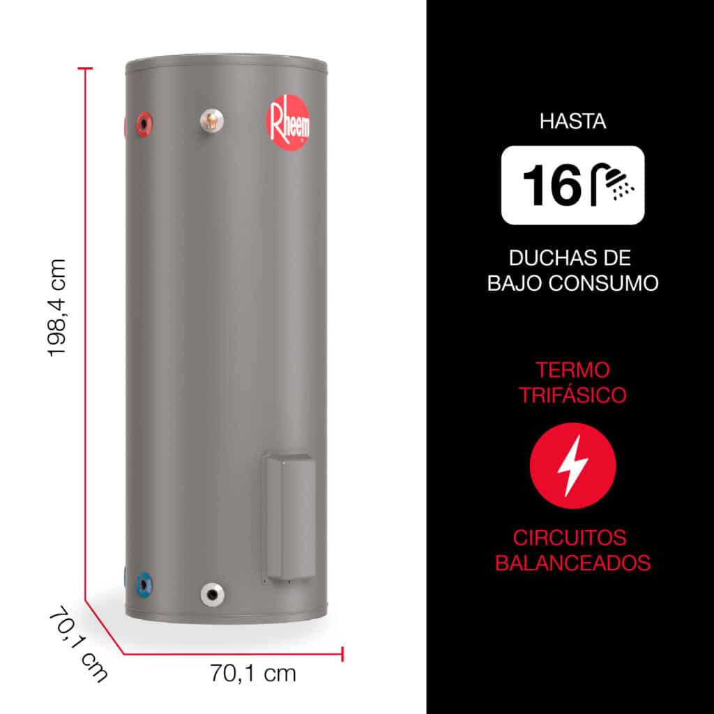 Termo Eléctrico Rheem 500 Litros Pie 380V 6000W - BOX SOLUTION